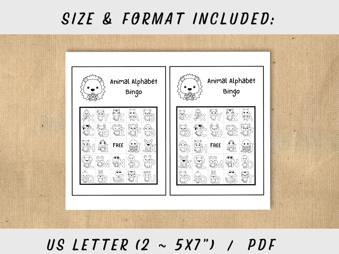 Alphabet Bingo, Animal Bingo, Printable Bingo, Kids Games, Alphabet ...