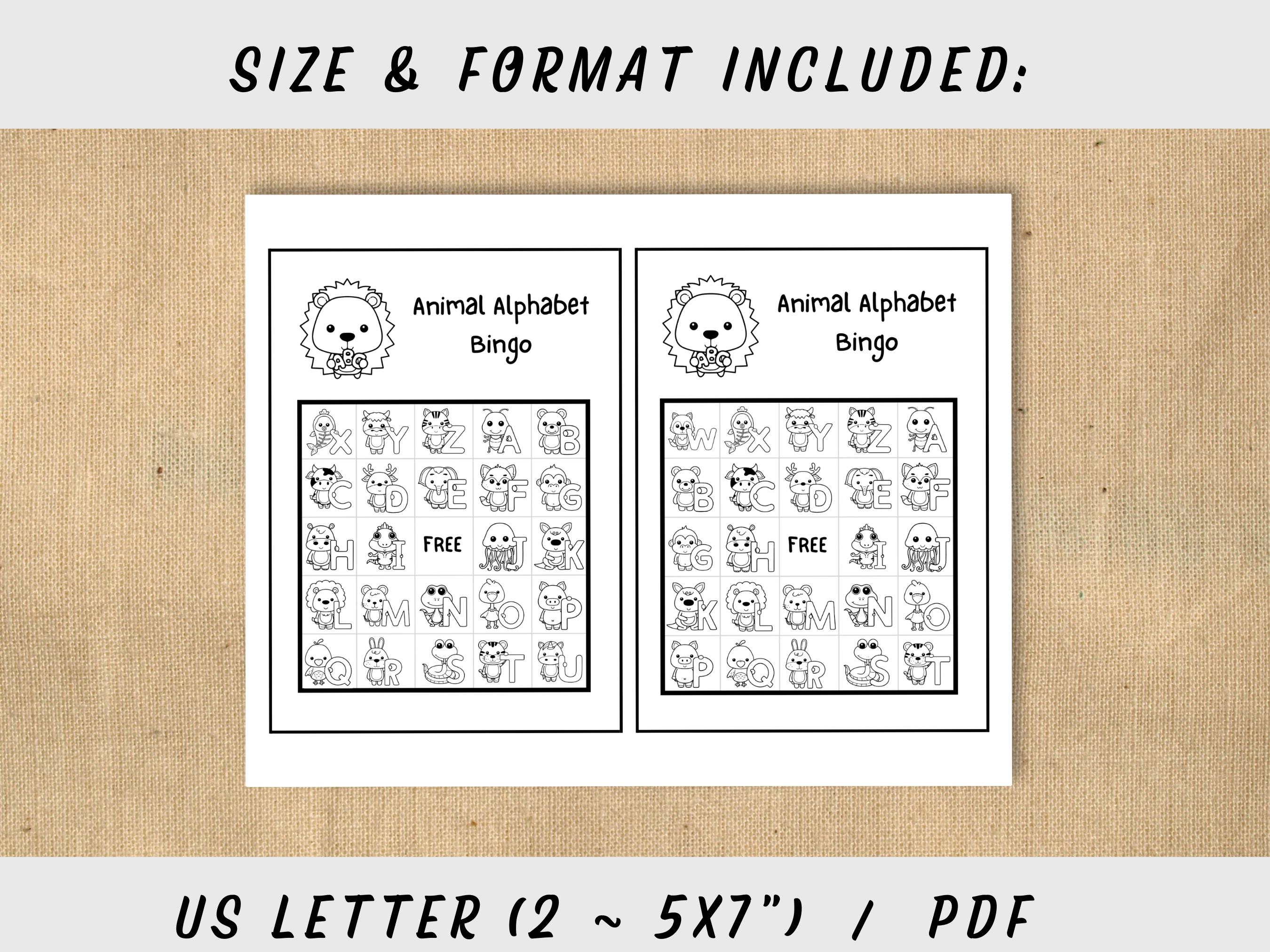 Alphabet Bingo, Animal Bingo, Printable Bingo, Kids Games, Alphabet ...