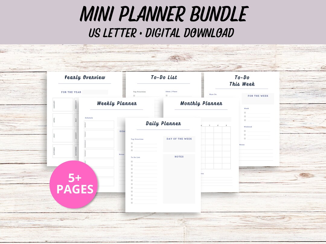 Planner Bundle Printable, Personal Organizer, to Do List, Weekly ...