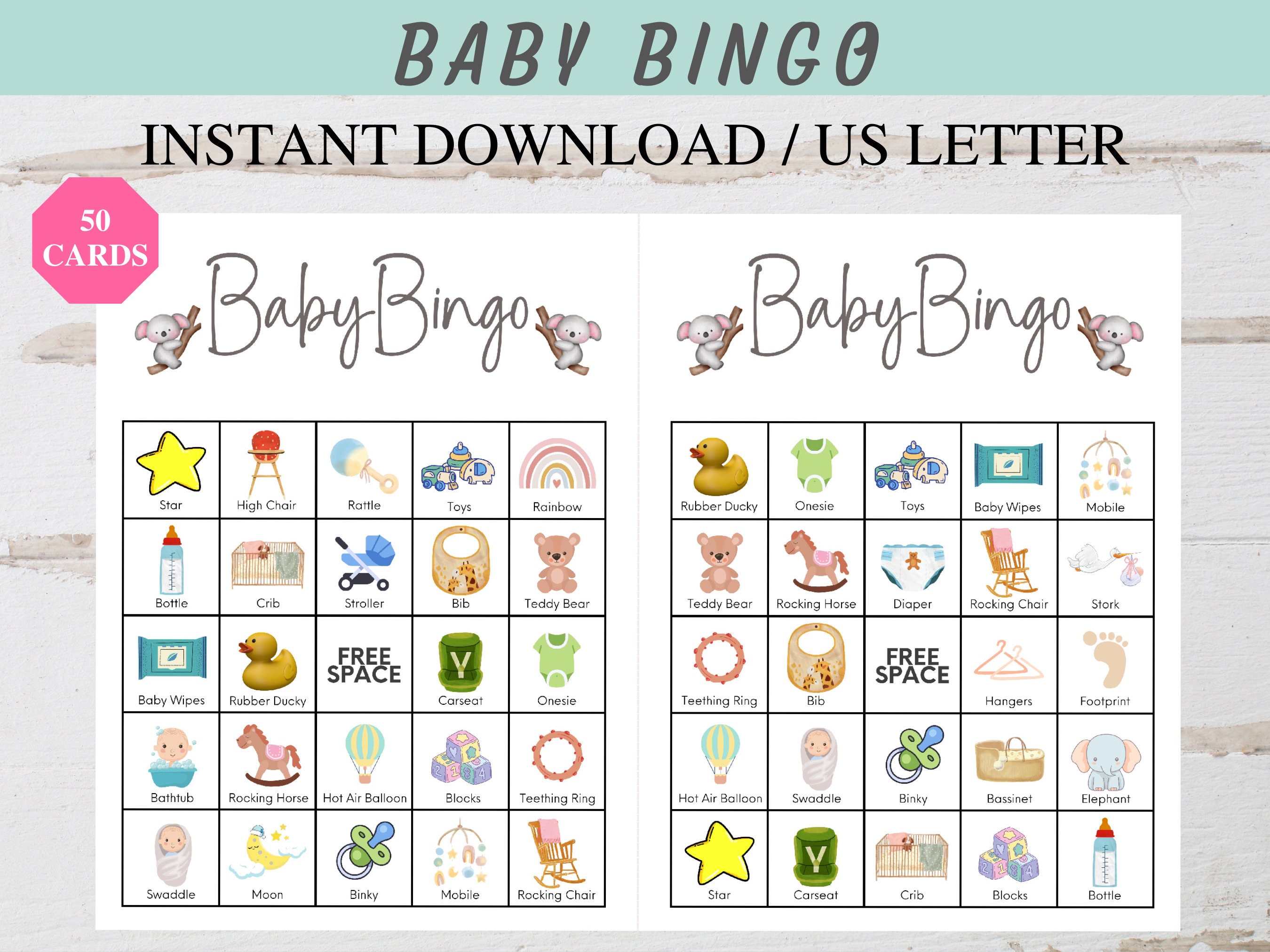 Baby Bingo, Baby Shower Bingo, Baby Shower Games, Shower Games, Bingo ...