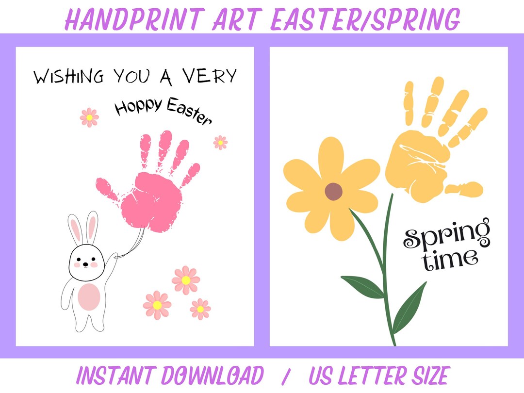 Handprint Art Printable, Easter Activities, Spring Printable - Etsy