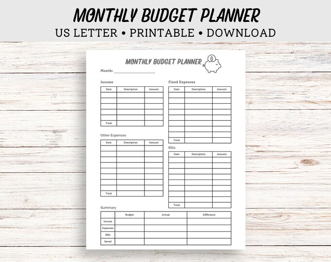 Printable Monthly Budget Breakdown to Keep Track of Your Monthly Budget ...