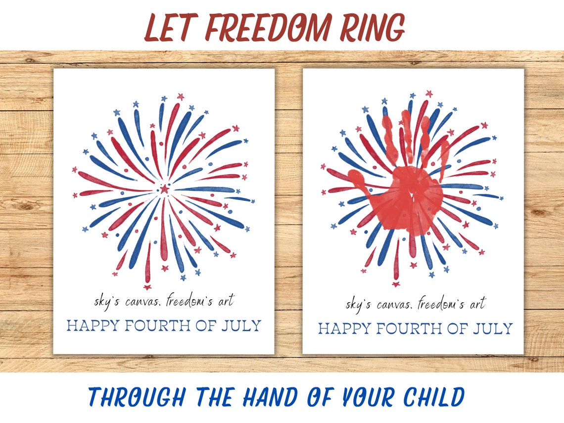 Handprint Art, Fourth of July Handprint Art, Kids Crafts, 4th of July ...