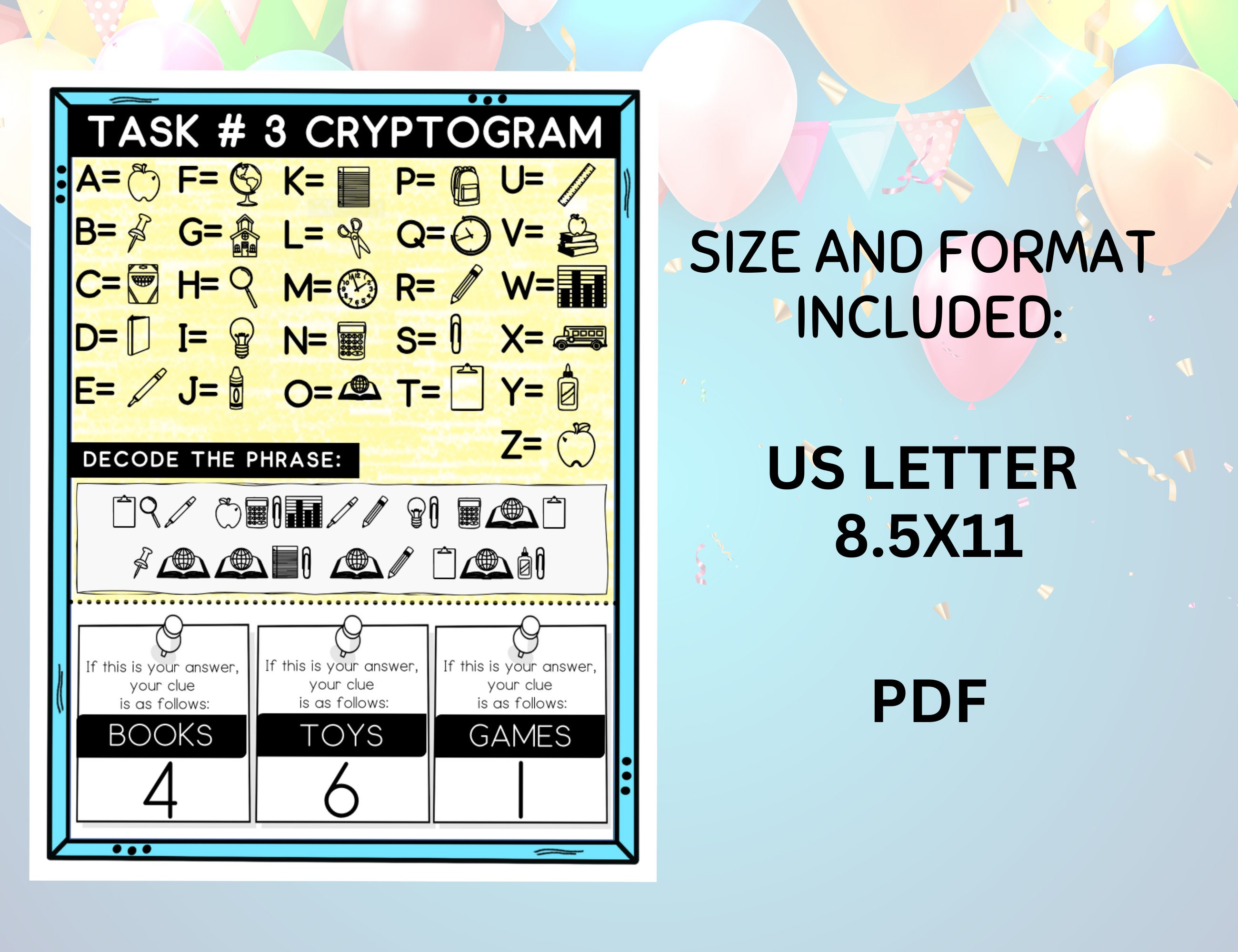 Escape Room for Kids, Printable Party Games, Birthday Bash Escape Room ...