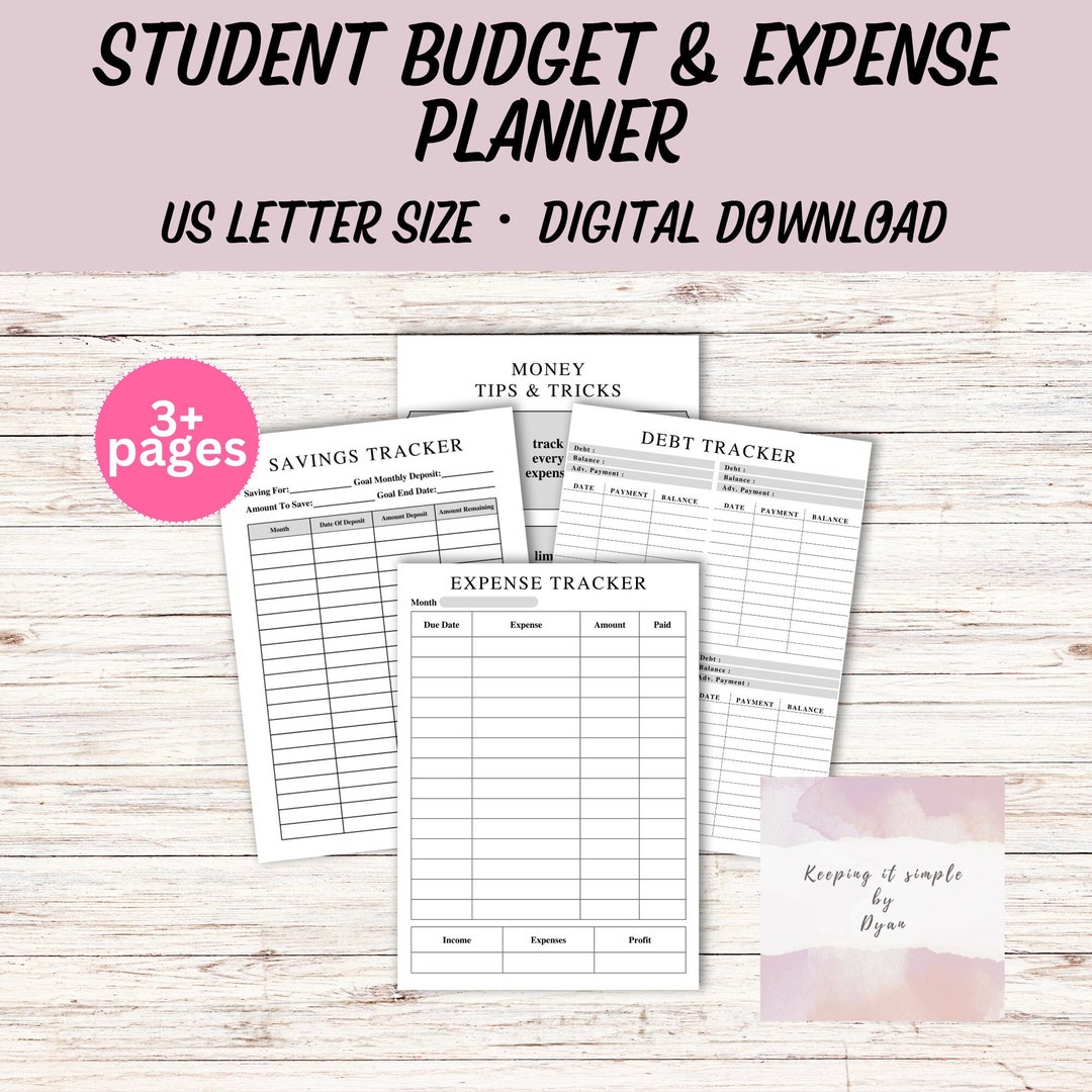Student Budget and Expense Planner, Budget and Expense Planner, Student ...