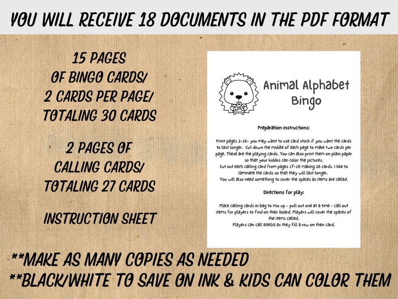 Alphabet Bingo, Animal Bingo, Printable Bingo, Kids Games, Alphabet ...