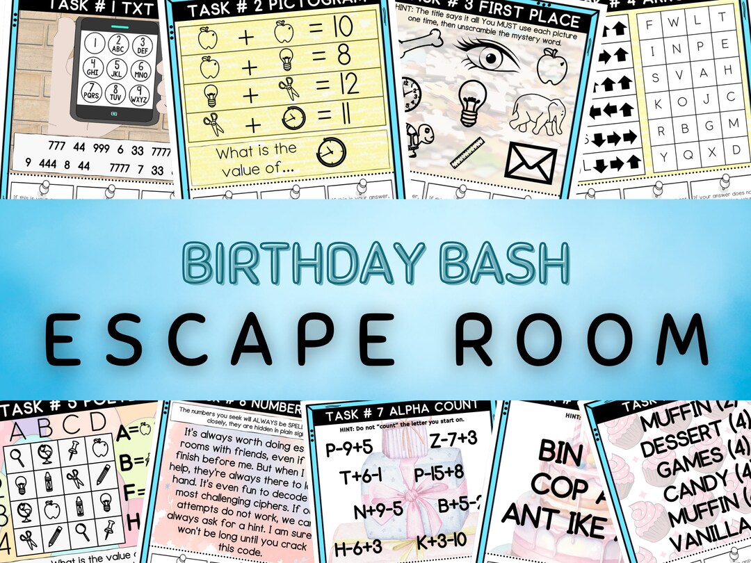Escape Room for Kids, Birthday Party Games, Printable Party Games ...