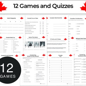 Printable Canada Day Game, July 1st Printable Games, Canada Day ...