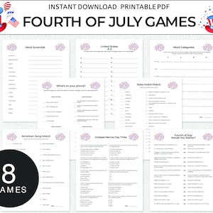 4th of July Games, Independence Day Activities, Patriotic Party Quiz ...