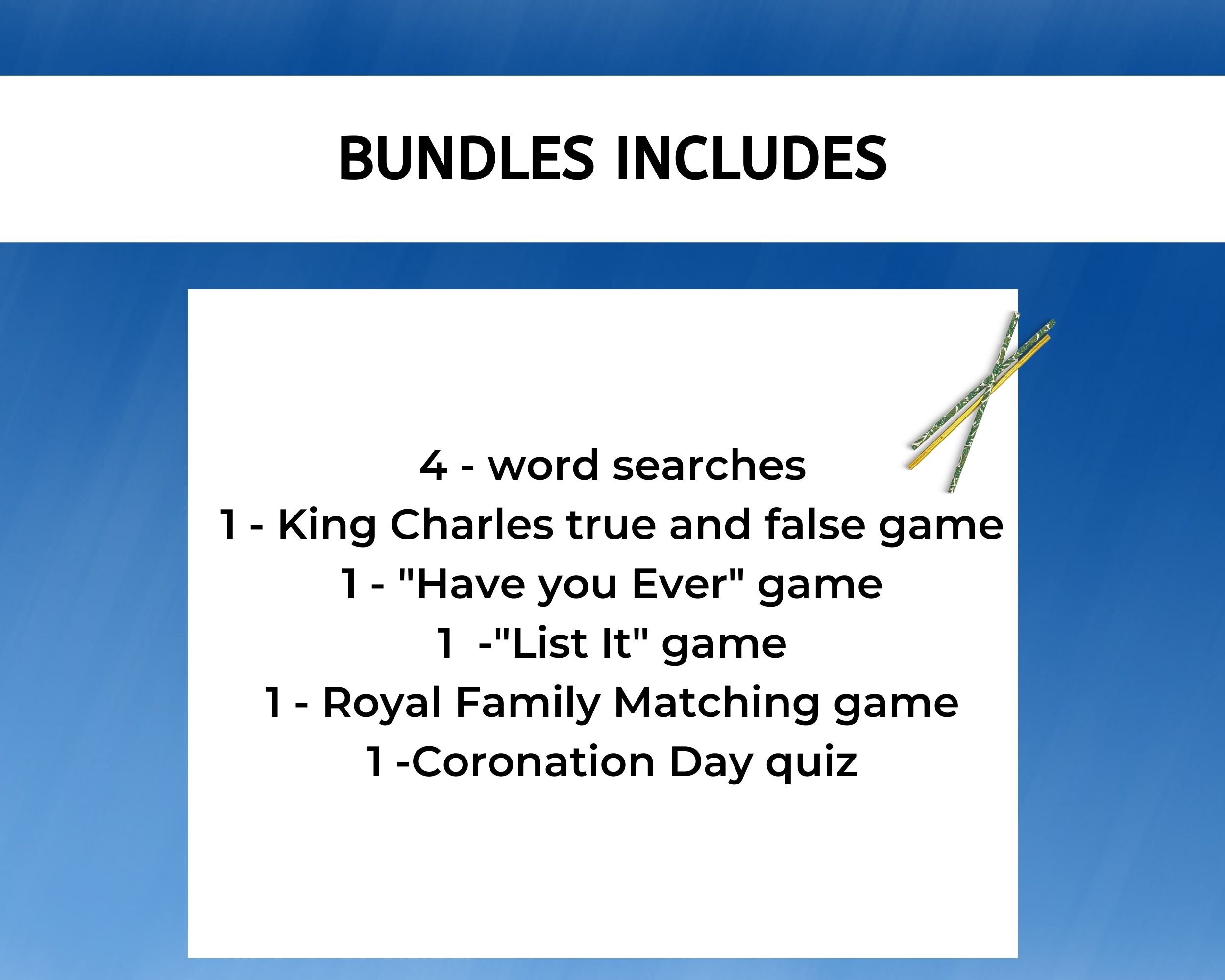 Coronation Party Games, King Charles III, Royal Celebration, Printable ...