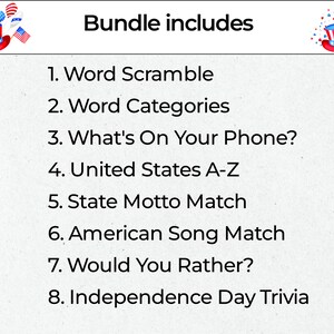 4th of July Games, Independence Day Activities, Patriotic Party Quiz ...