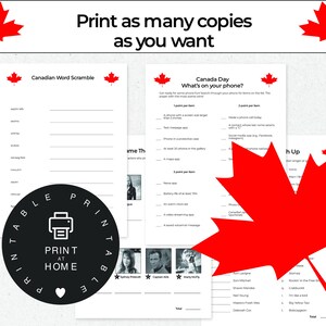 Printable Canada Day Game, July 1st Printable Games, Canada Day ...