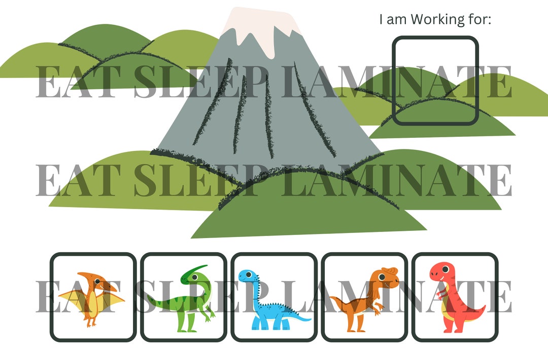 Dinosaur Token Board (5 or 10) - Pre-assembled Reward Charts for ABA ...