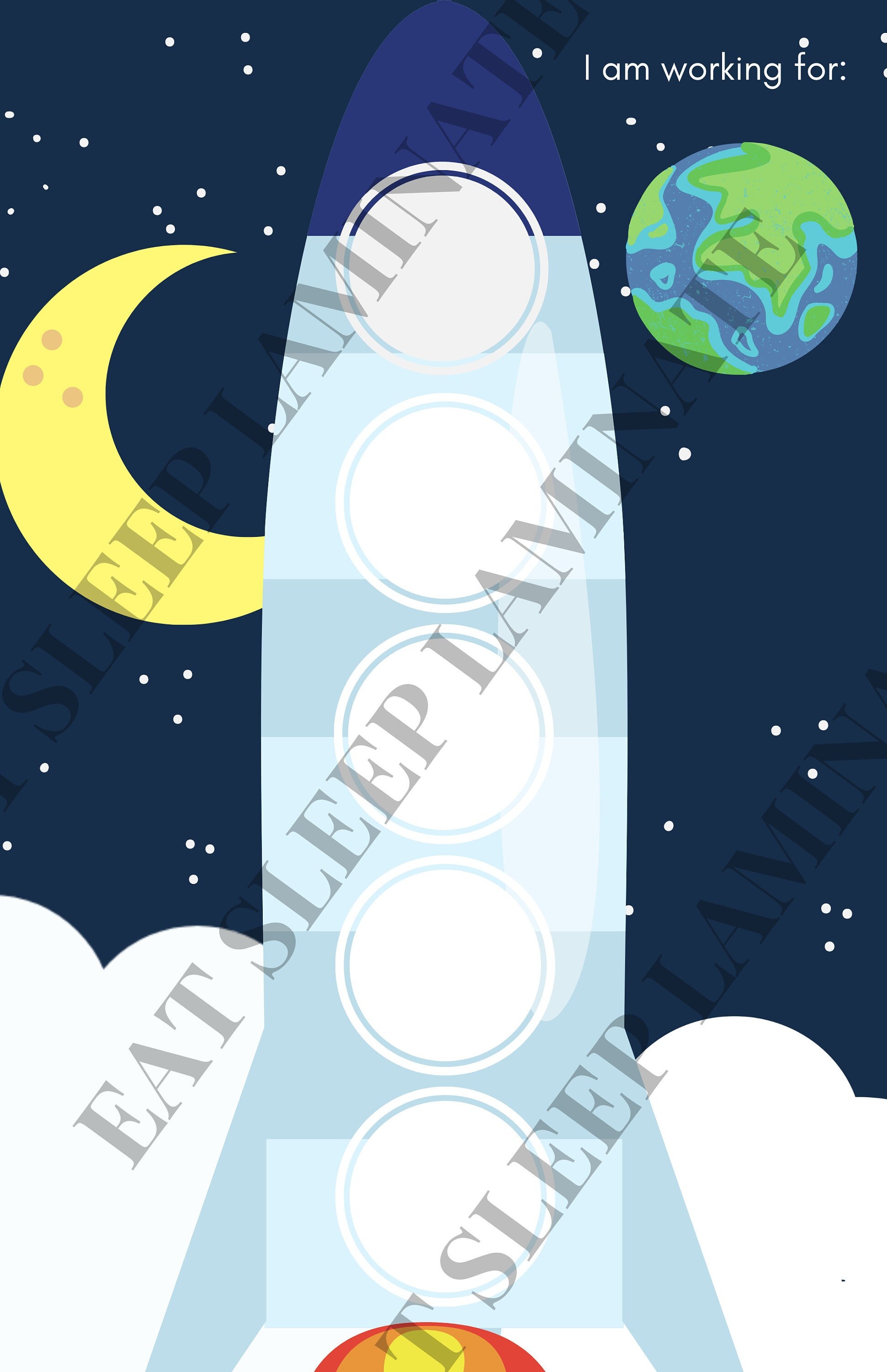Rocketship / Space Token Board Pre-made Reward Charts for ABA, SLP ...