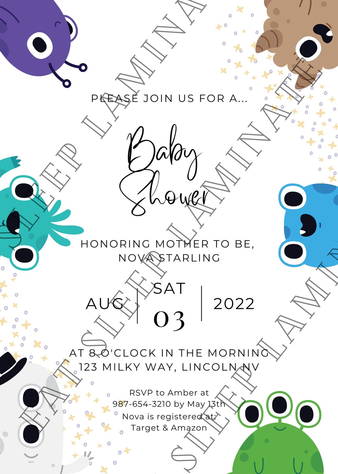 Monster Baby Shower Invitations (PERSONALIZED DIGITAL DOWNLOAD) (alien ...