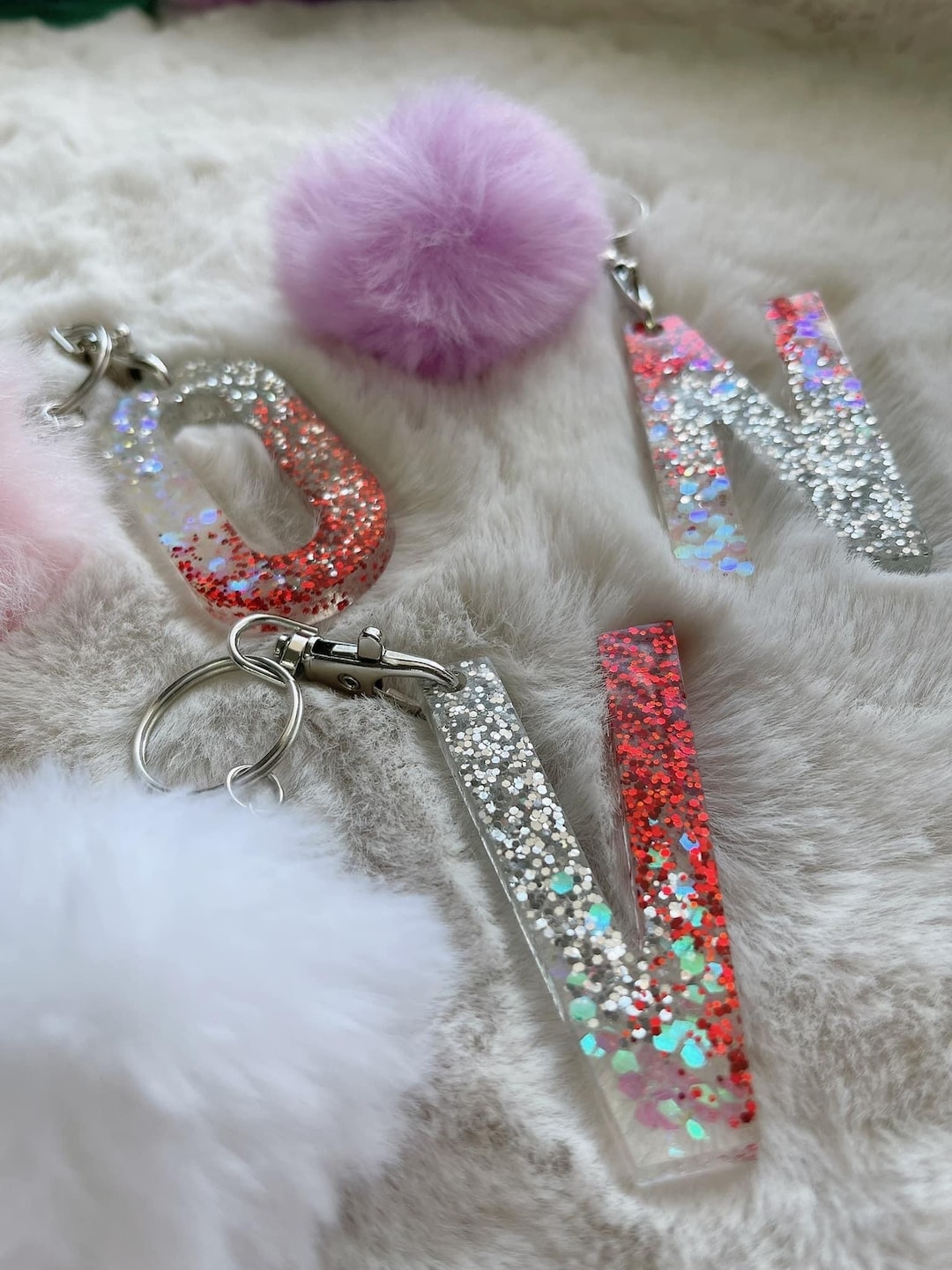 Alphabet Resin Keychain, Custom Letter Initial Resin Keychai - Etsy