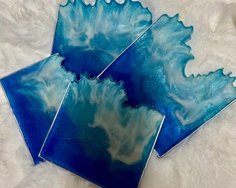 Beautiful Custom Made Resin Coasters Sets - Etsy