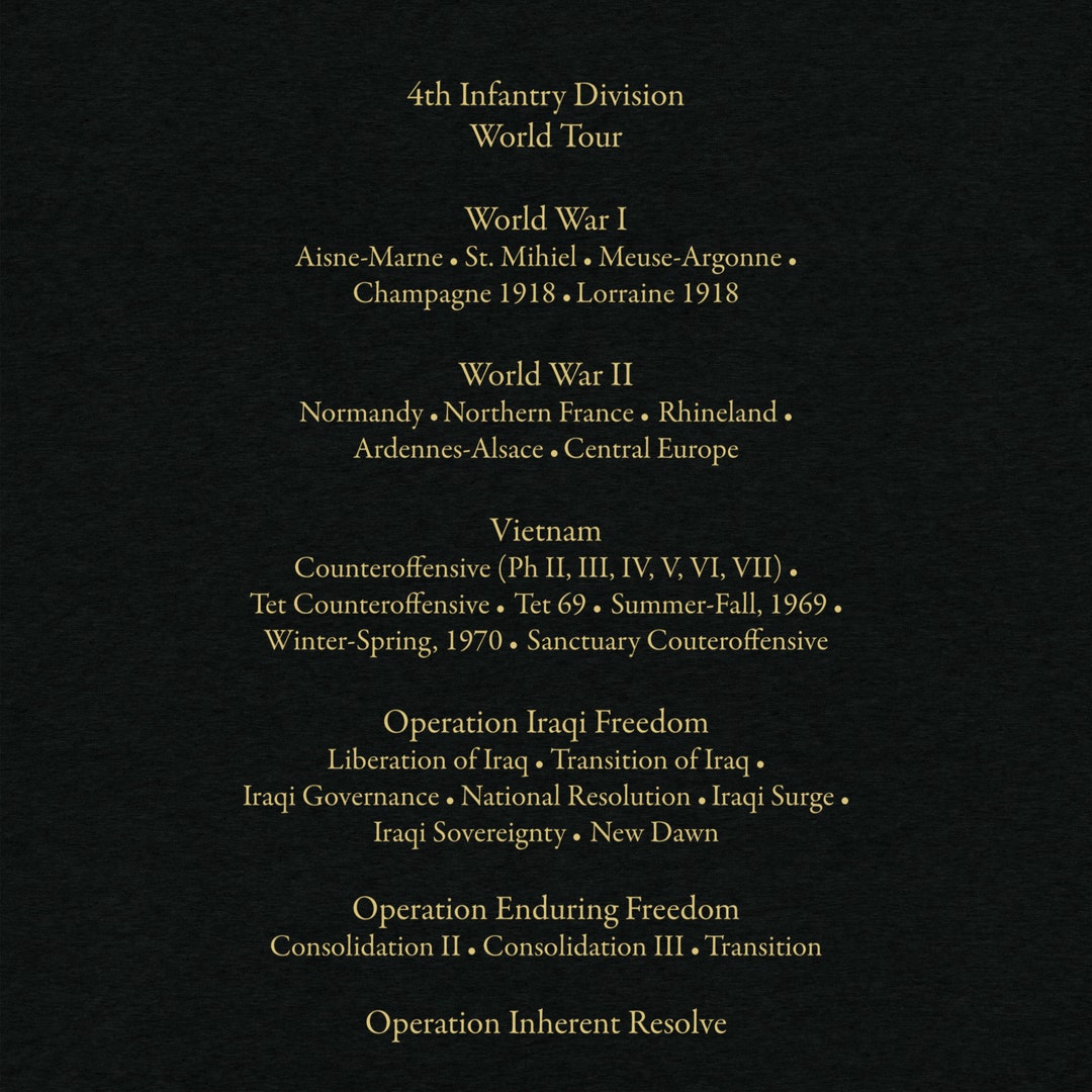 4th Infantry Division World Tour T-shirt | Official Ivy Division ...