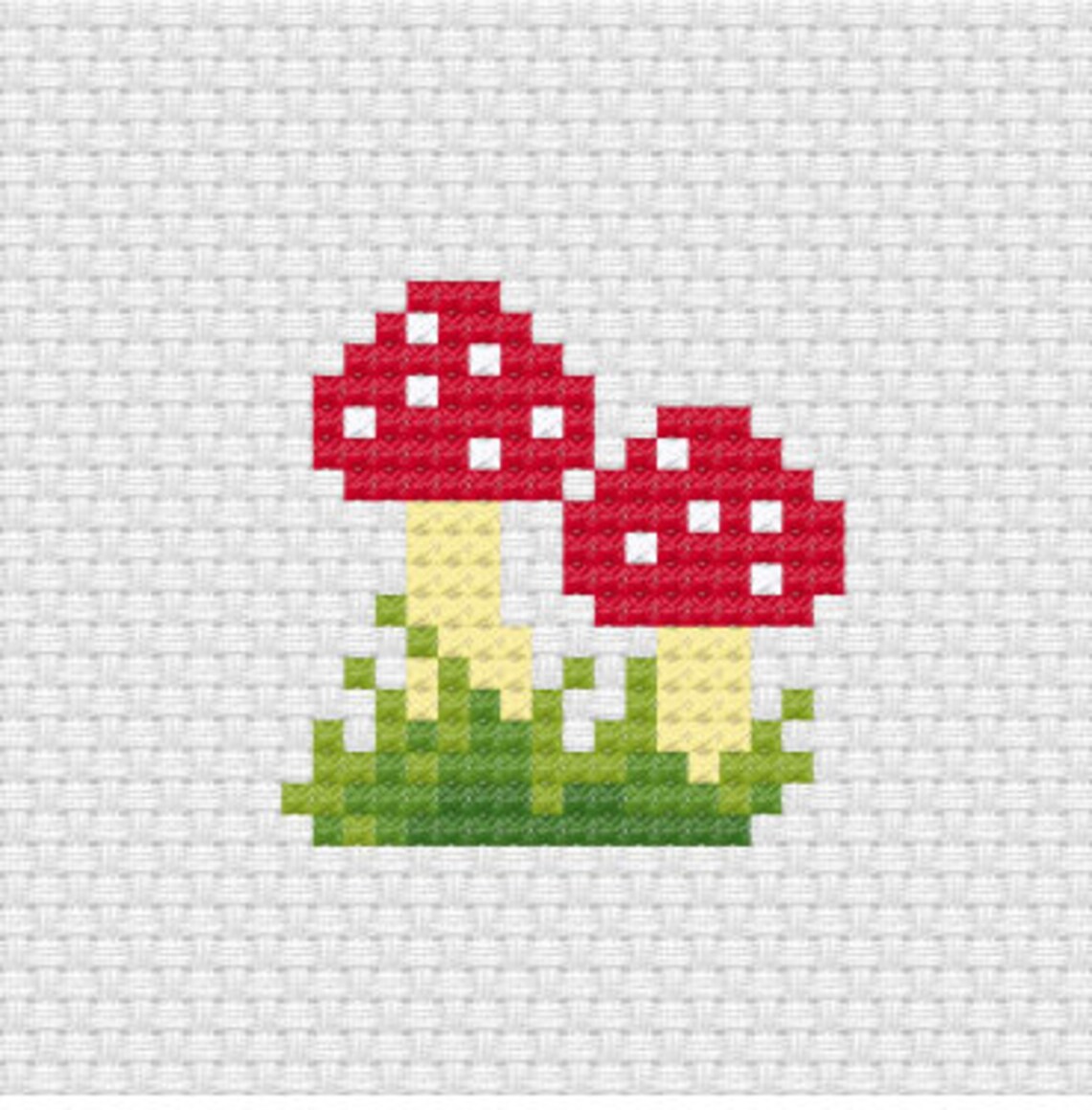 Mini Mushroom Cross Stitch Pattern - Instant PDF Download - Cute Tiny ...