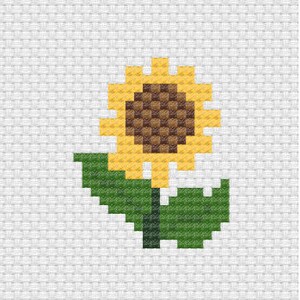 Mini Cute Sunflower Cross Stitch Pattern - Instant PDF Download ...