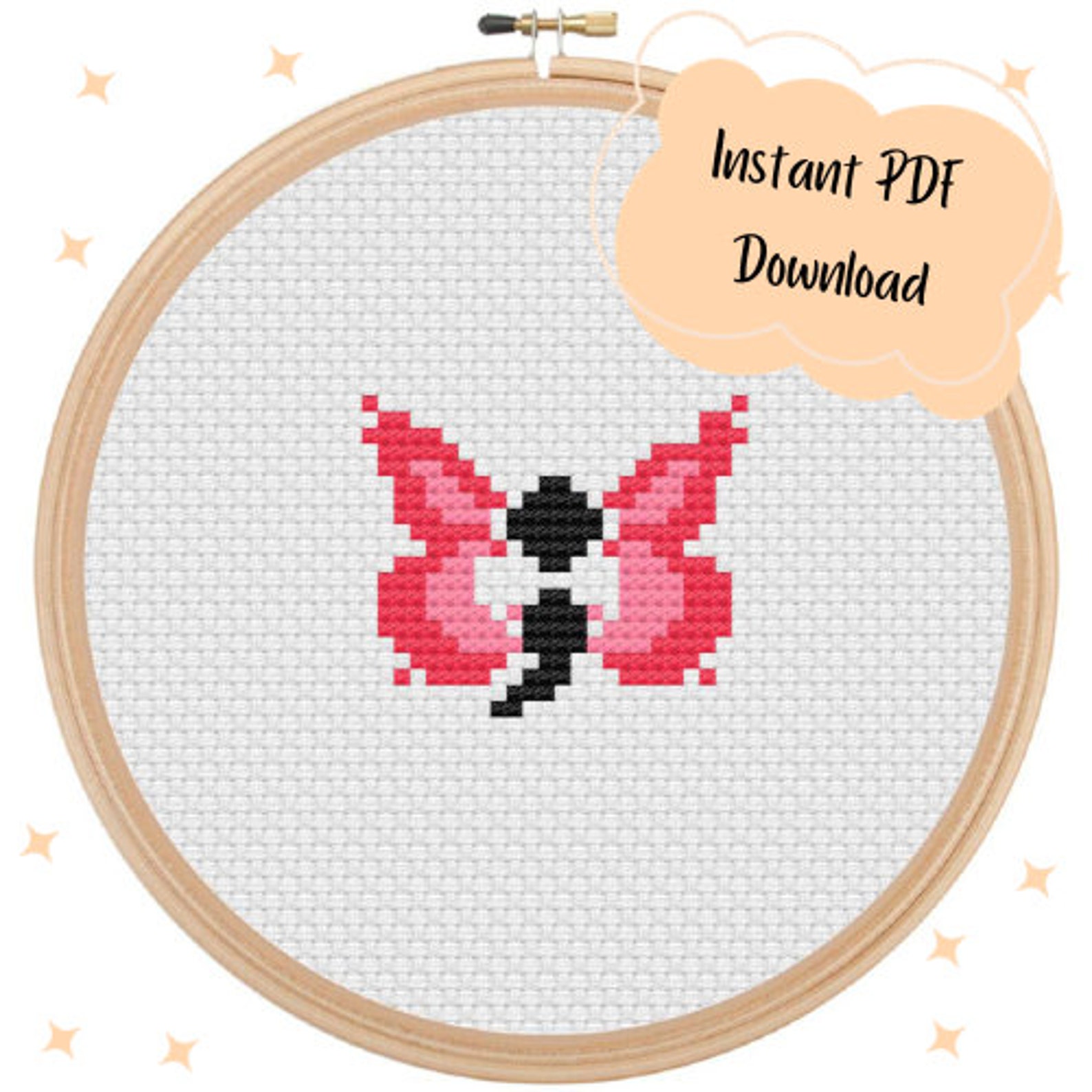 Mini Semi-colon Butterfly Cross Stitch Pattern Design PDF Download ...