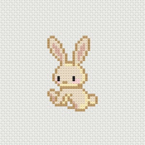 Mini Cute Easter Bunny Rabbit Cross Stitch Pattern - Instant PDF ...