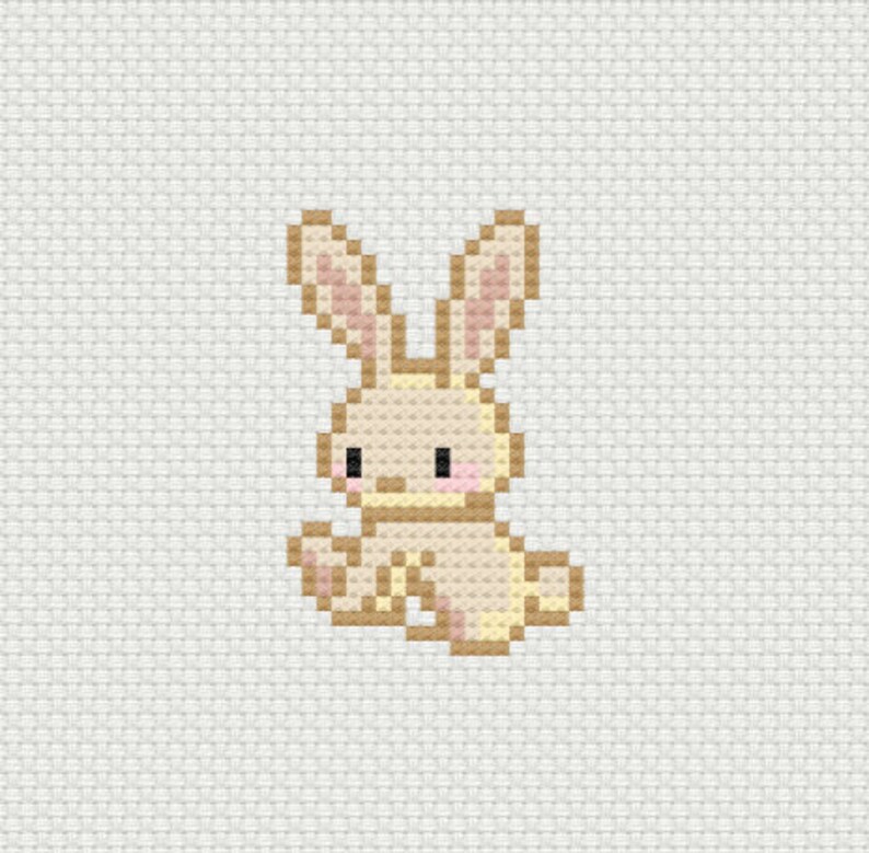 Mini Cute Easter Bunny Rabbit Cross Stitch Pattern - Instant PDF ...