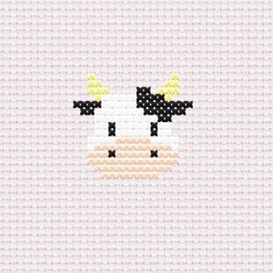Mini Cute Cow Cross Stitch Pattern PDF - Instant Download - Tiny Animal ...