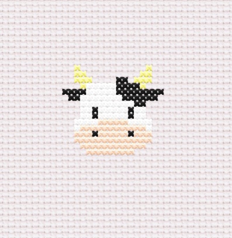 Mini Cute Cow Cross Stitch Pattern PDF - Instant Download - Tiny Animal ...
