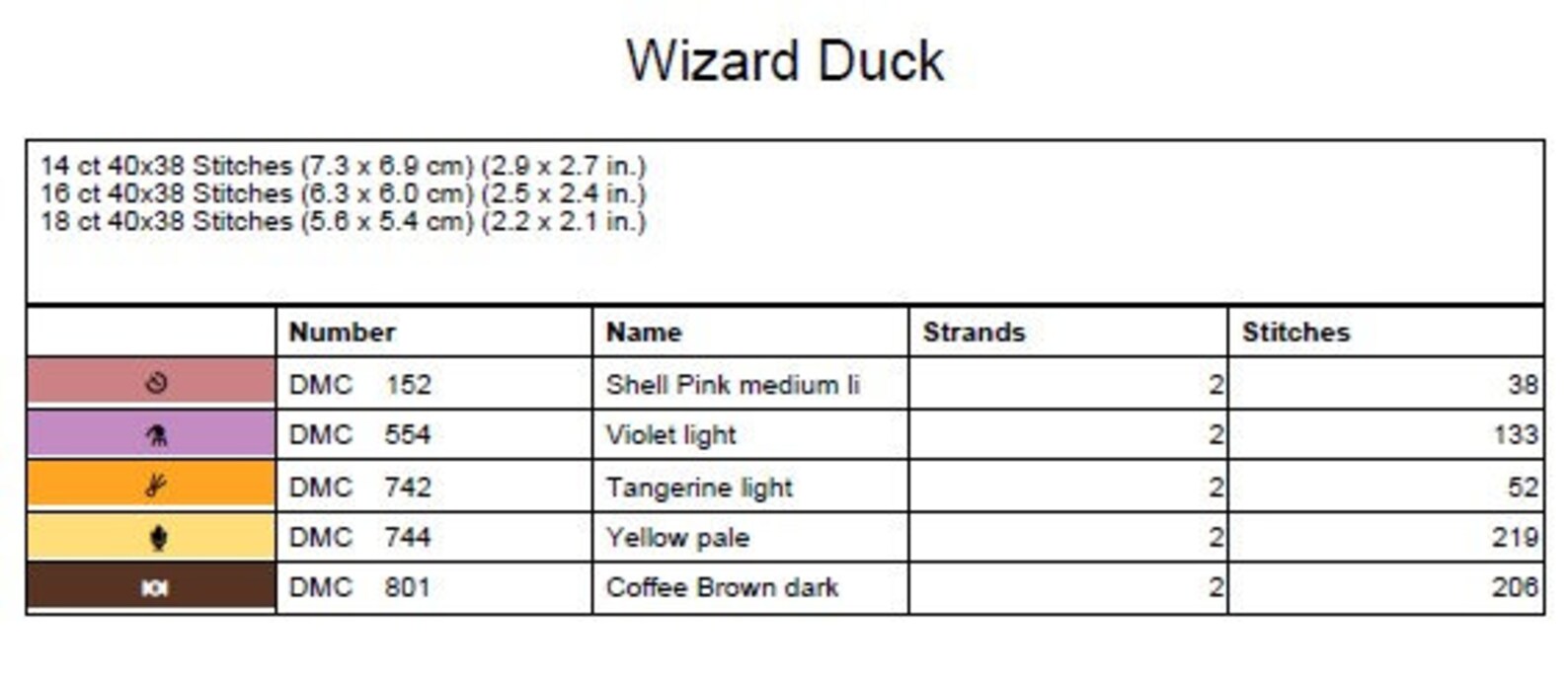 Mini Cute Wizard Duck Cross Stitch Pattern Design for Beginners Motif ...