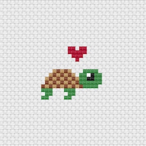 Mini Cute Sea Turtle Cross Stitch Pattern - Instant PDF Download ...