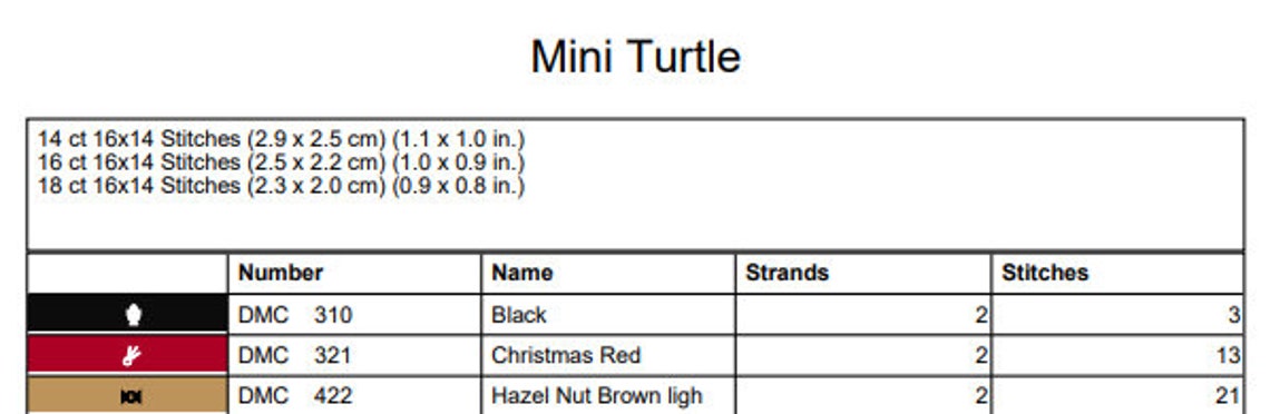 Mini Cute Sea Turtle Cross Stitch Pattern - Instant PDF Download ...