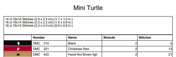 Mini Cute Sea Turtle Cross Stitch Pattern - Instant PDF Download ...
