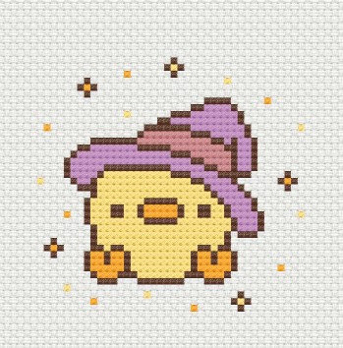 Mini Cute Wizard Duck Cross Stitch Pattern Design for Beginners Motif ...