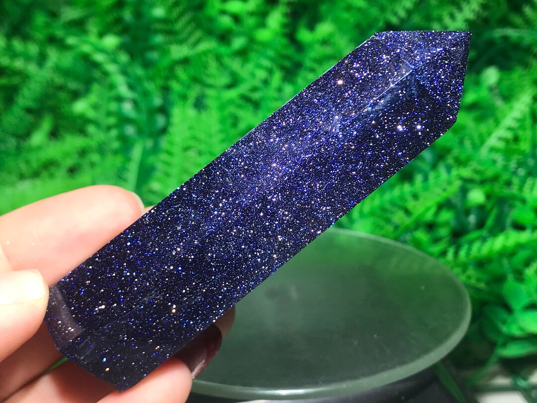 Blue Sandstone Tower Point Wand Sand Stone Obelisk Healing Crystal ...
