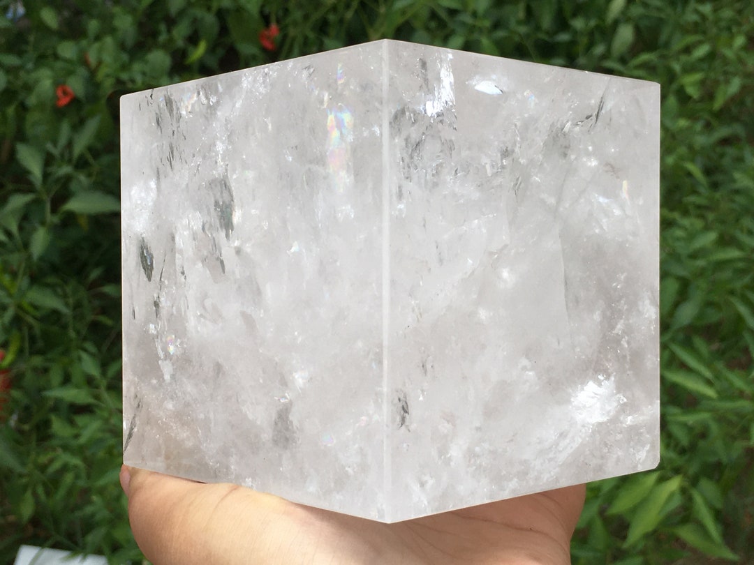3.7 Natural Clear Crystal Cube White Quartz Crystal Cube Reiki Healing ...
