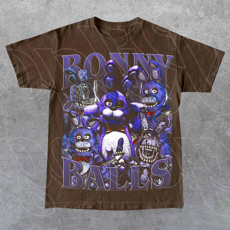 Bonnie Balls Five Nights at Freddy’s Graphic Tee, Vintage Horror Game ...