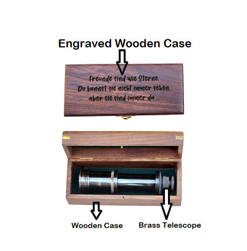 Personalized Working Telescope, Spyglass With Engravable Wooden Case ...