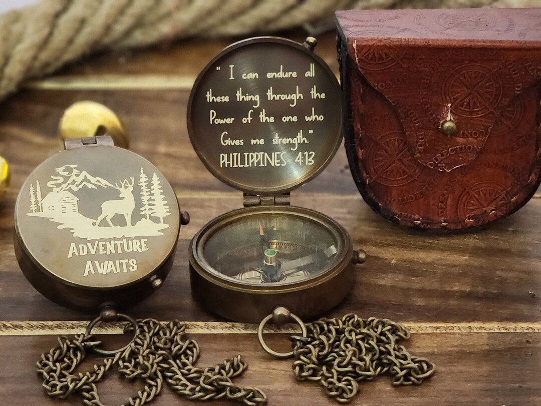 Adventure Awaits Compass Personalized Gifts Engraved Working - Etsy