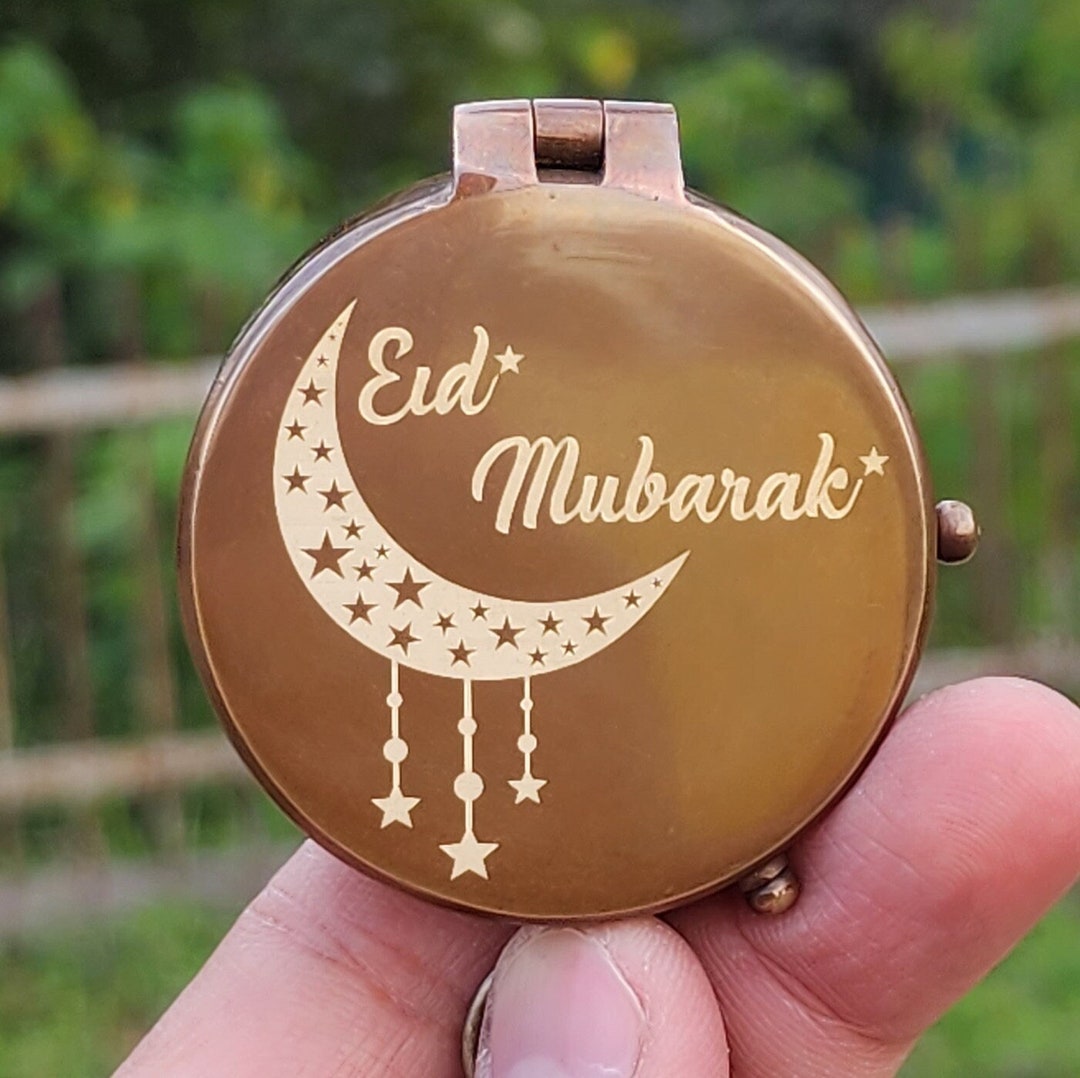 Crescent Moon Compass, Personalized Engraved Compass, Islamic Gifts ...