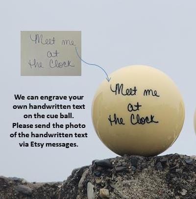Personalized Cue Ball With Custom Engraving, Pool Ball With Customized ...