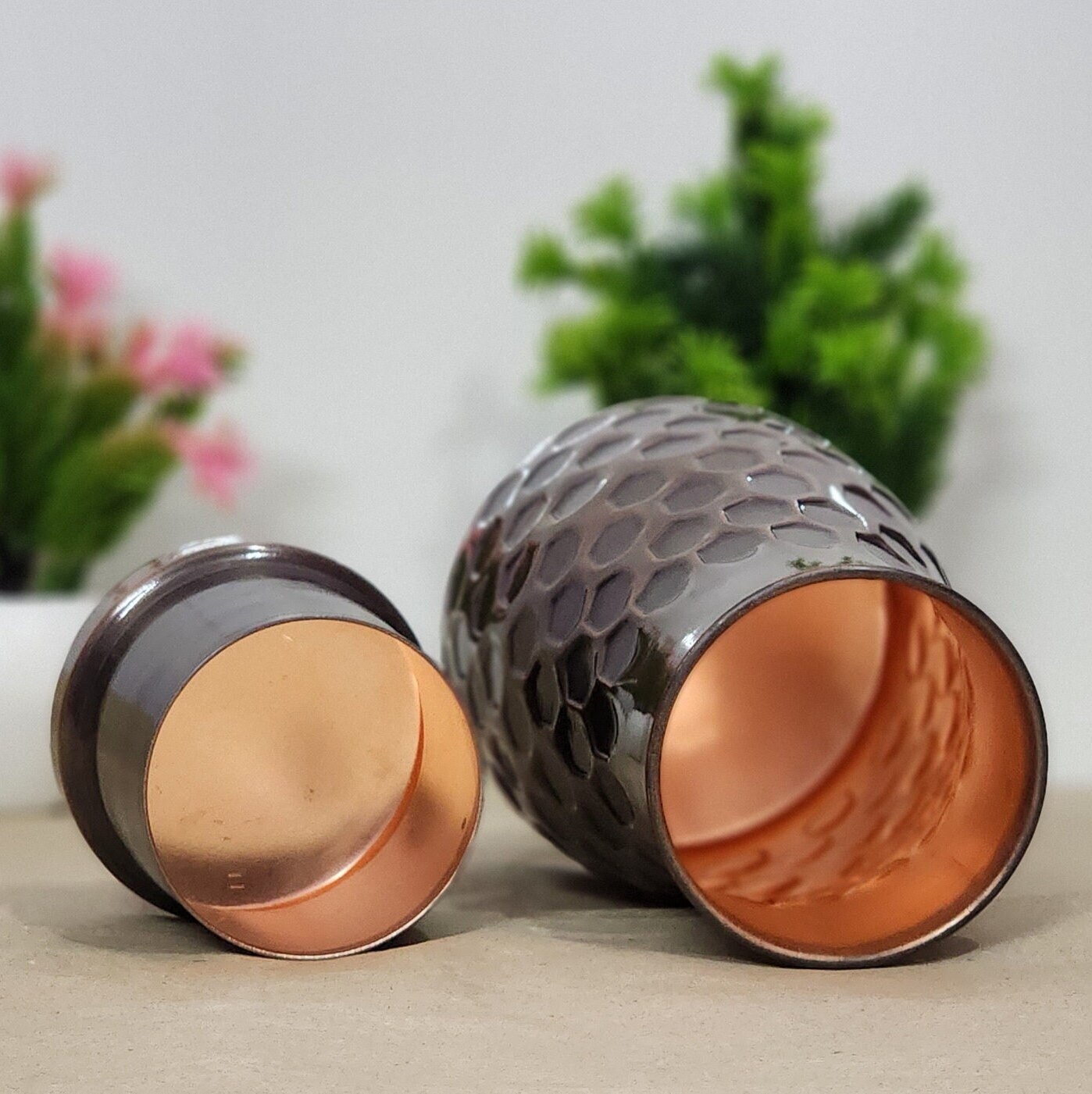 Pure Copper Carafe for Drinking Water, 100% Copper Jar, Hand Hammered ...