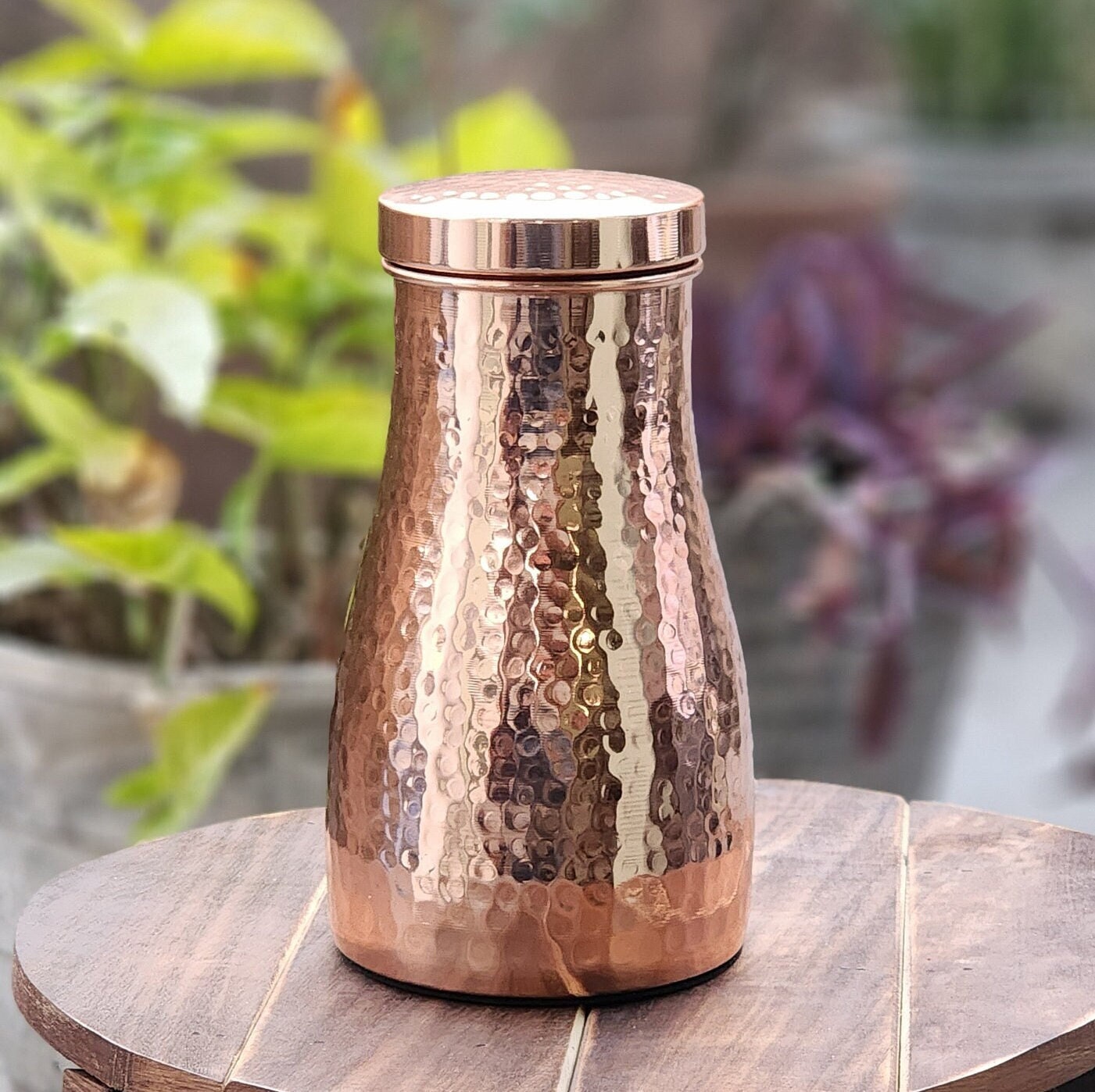 Pure Copper Carafe for Drinking Water, 100% Copper Jar, Hand Hammered ...