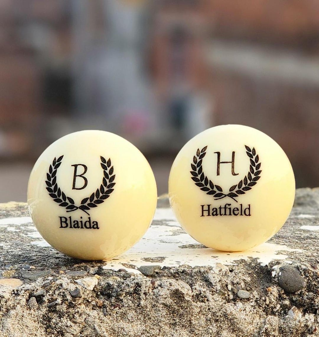 Custom Pool Cue Ball With Name Engraved Monogram, Personalized Billiard ...
