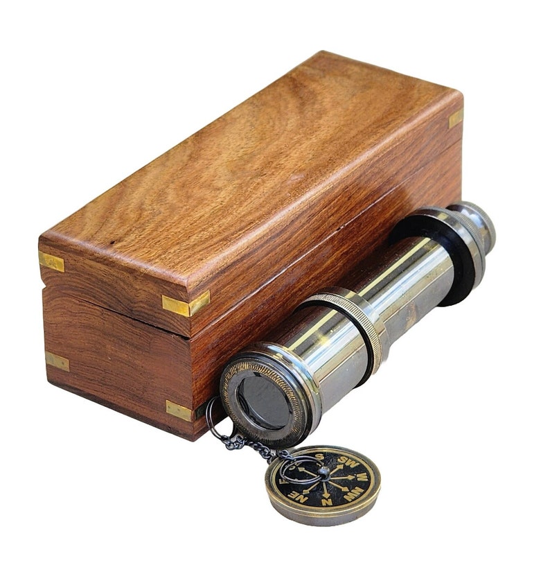 Personalized Working Telescope, Spyglass With Engravable Wooden Case ...