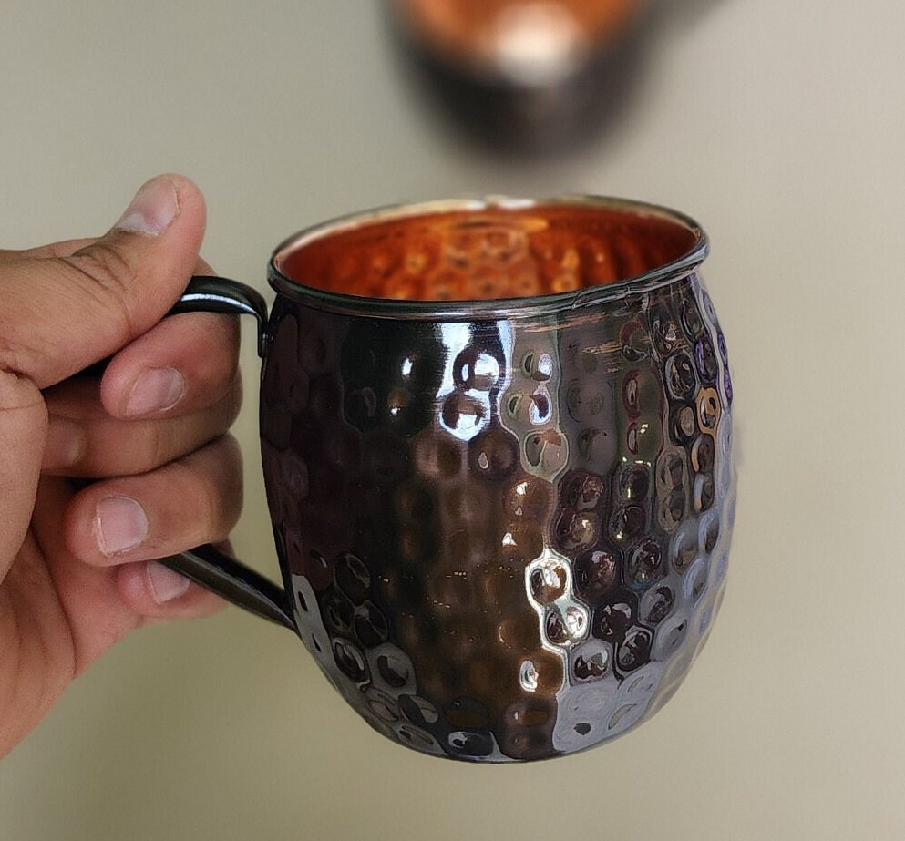 Cooper Cups For Water 16 Oz Black Barrel Honeycomb Moscow Mule Mugs ...