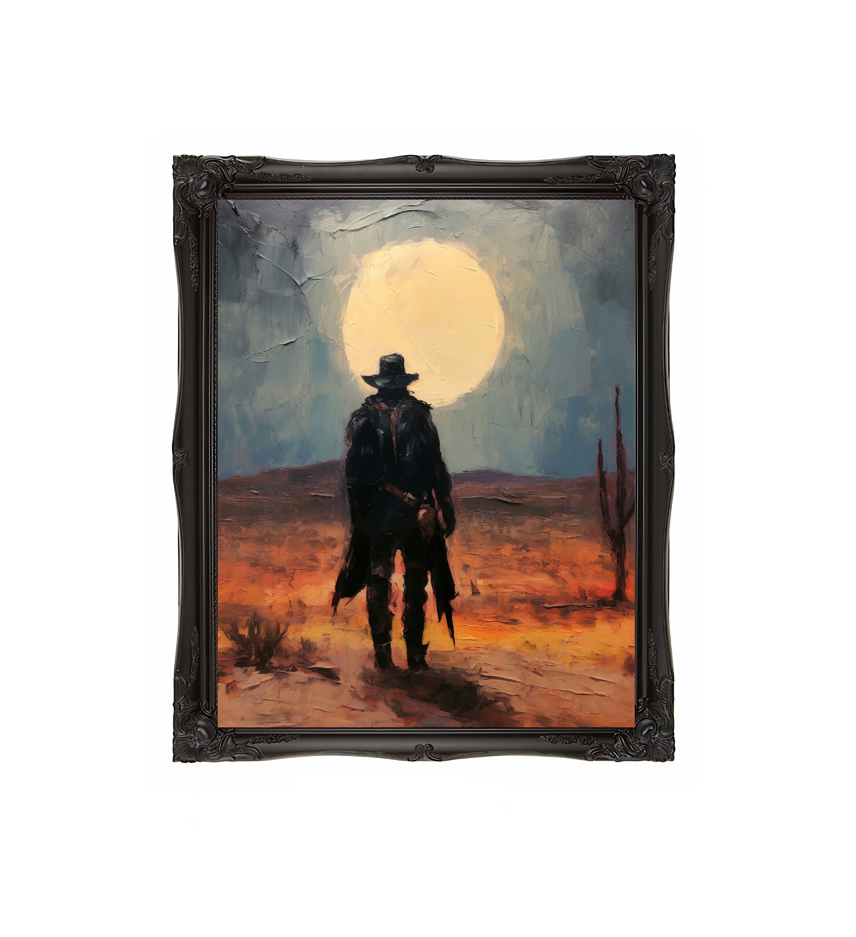 Lone Cowboy Painting