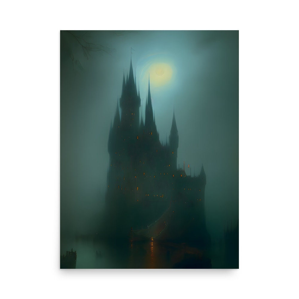 Oil Painting. Castle Darkness VI. Original Artwork. Painting. Print ...