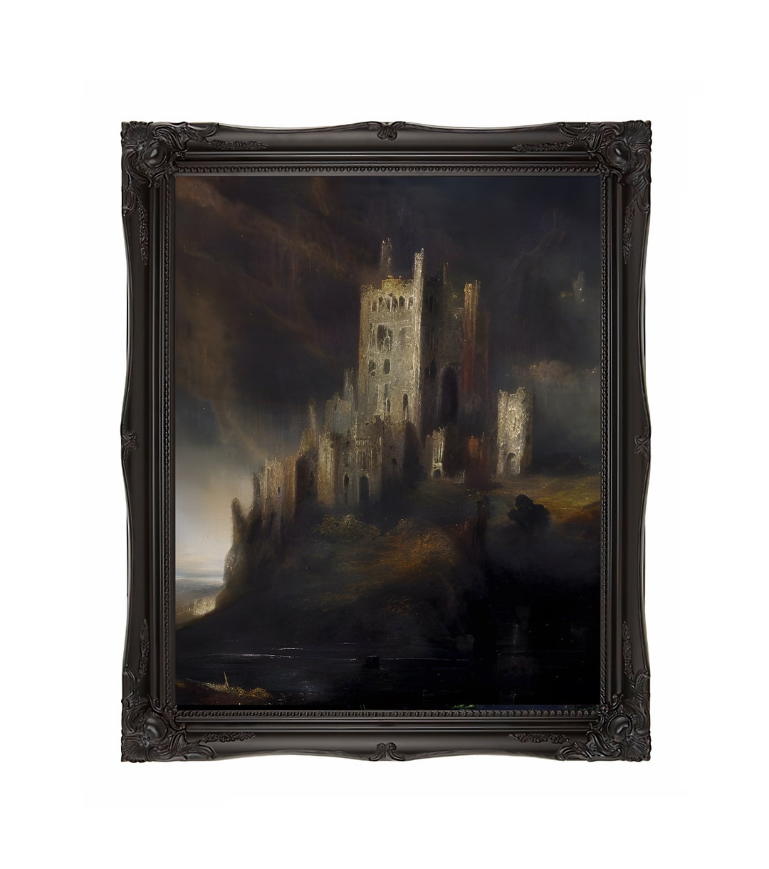Oil Painting. Castle Ruins. Original Artwork. Painting. Print. Poster ...