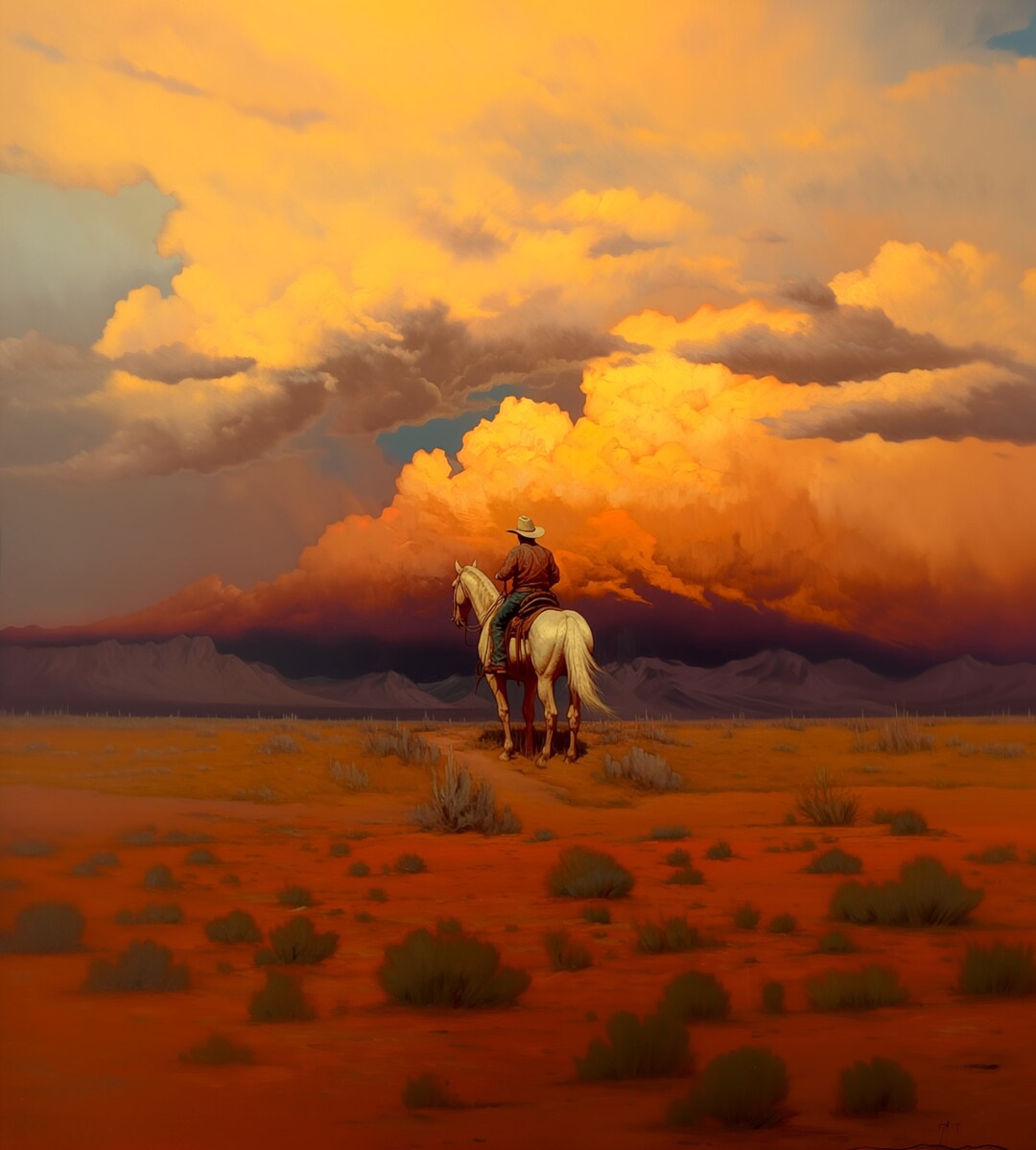 The Lone Ranger VIX. Original Oil Artwork. Digital Download. Cowboy ...